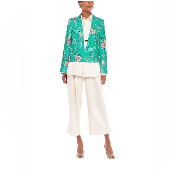 NAF NAF | Jackets & Coats | Naf Naf Suit Jacket Green Withfloral Design ...